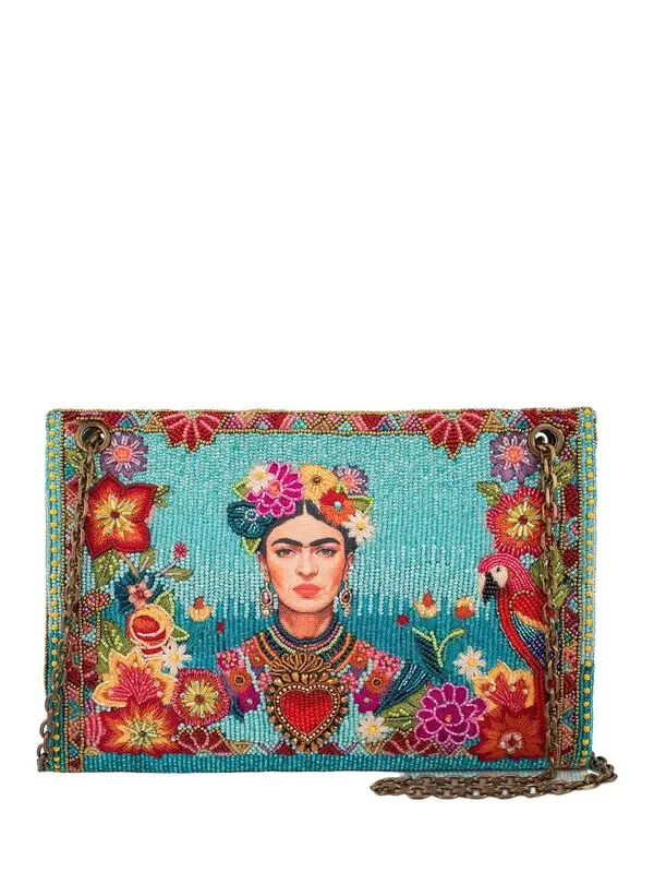 MARY FRANCES ACCESSORIES Viva Power Beaded Clutch - Turquoise
