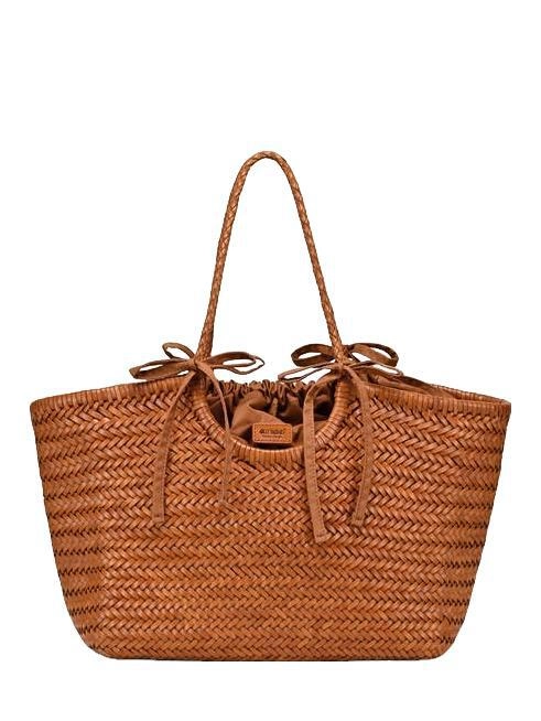 OLD TREND Reed Heritage Woven Leather Shopper - Caramel