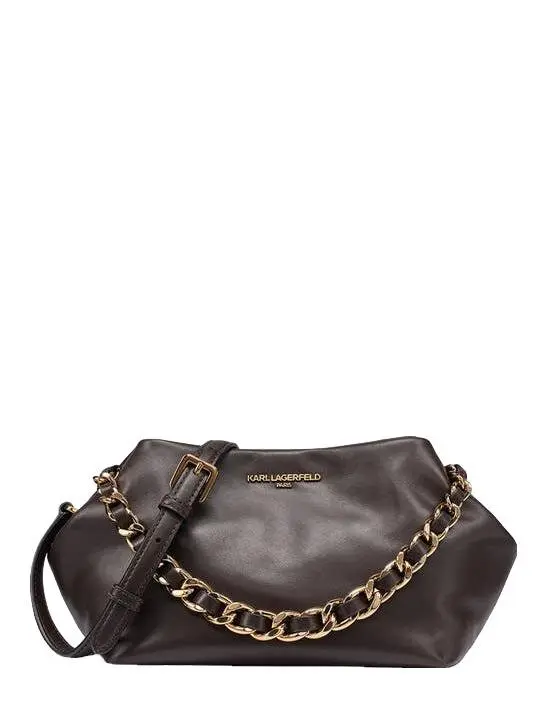 Karl Lagerfeld Paris Giovanna Leather Clutch - Fudge