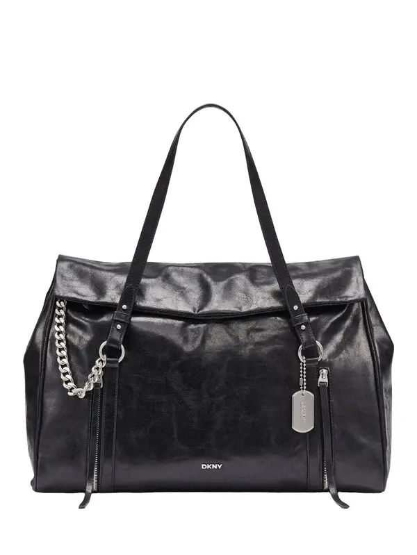 Dkny Skye Large Satchel - Black/silver