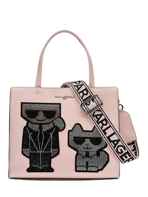 Karl Lagerfeld Paris Maybelle Satchel With Rhinestone Icons - Lotus