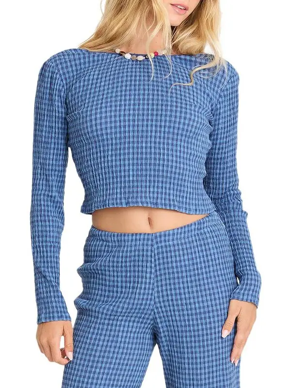 BILLABONG Twilight Dreamer Long Sleeve Cropped Top - True Navy