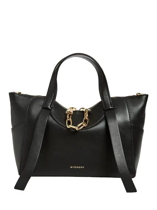 Givenchy Small Leather Chain Zip Tote - Black