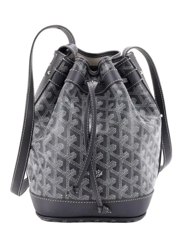 Goyard Petit Flot Bucket Bag Coated Canvas Pm - Grey