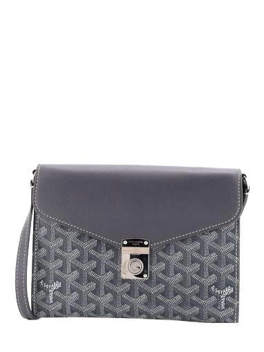 Goyard Chypre Wallet On Strap Coated Canvas With Leather - Grey