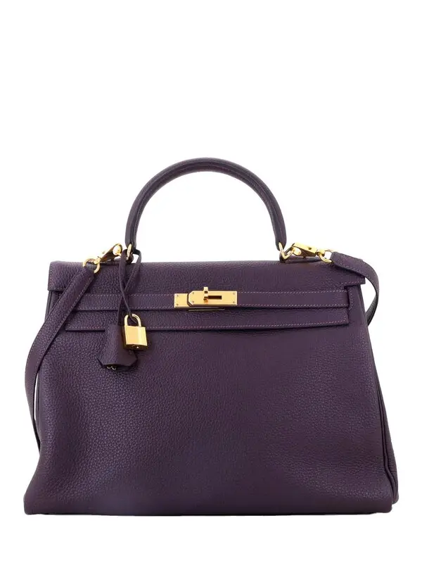 Hermès Kelly Handbag Purple Togo With Gold Hardware 35 - Red