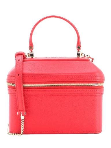 BVLGARI Serpenti Forever Top Handle Convertible Vanity Leather Small - Red