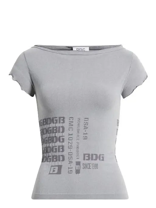 BDG URBAN OUTFITTERS Grunge Graphic Seamless Baby Tee - Grey