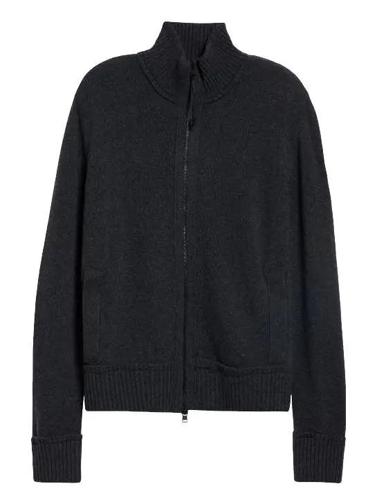 Moncler Virgin Wool & Cashmere Cardigan - Charcoal