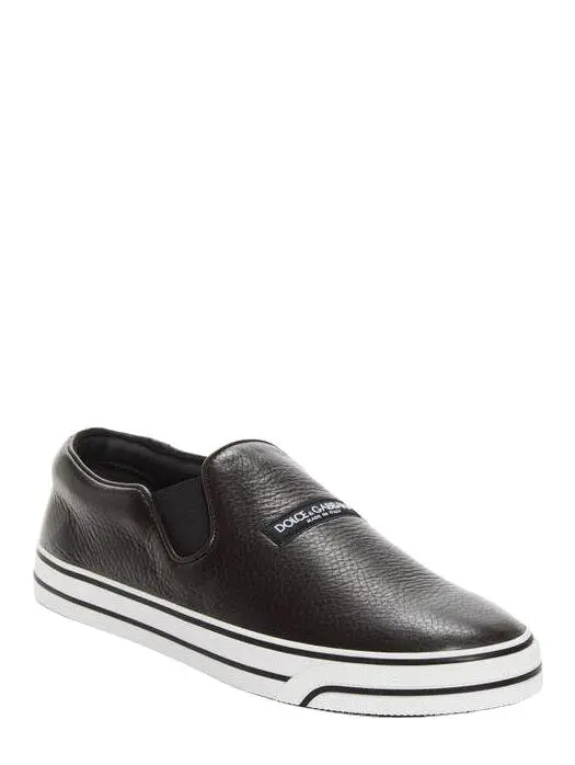 Dolce & Gabbana Deerskin Leather Slip-on Sneaker - Ebano