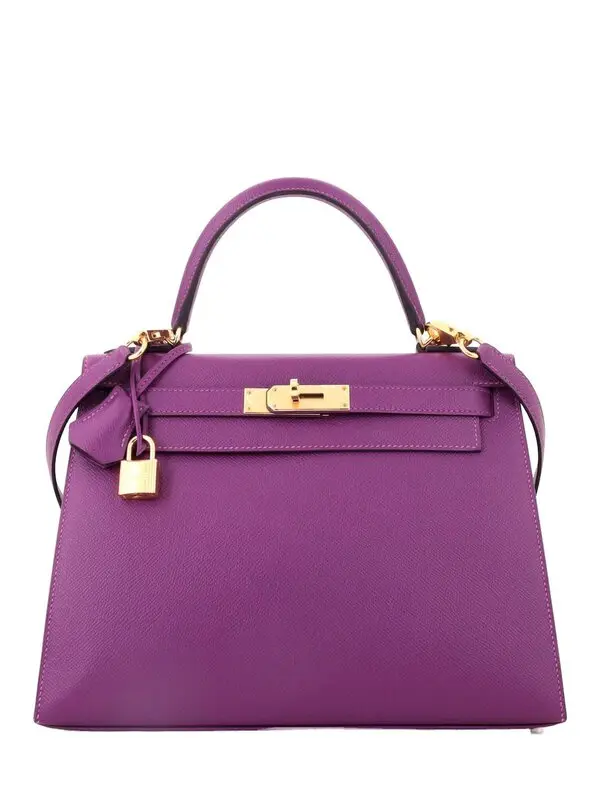 Hermès Kelly Handbag Purple Epsom With Gold Hardware 28 - Red
