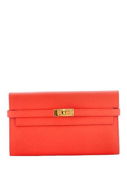 Hermès Kelly Wallet Verso Epsom Long - Red