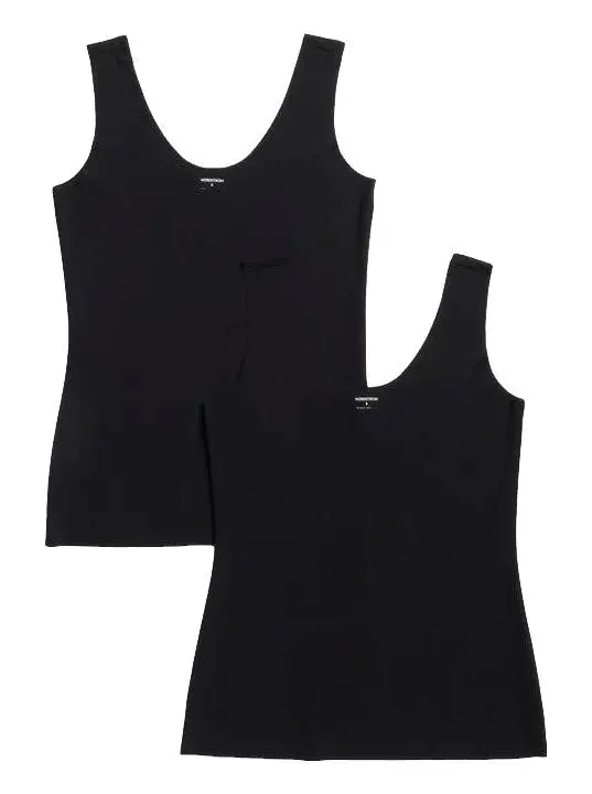 Nordstrom Pack Of 2 Invisible Edge Tanks - Black