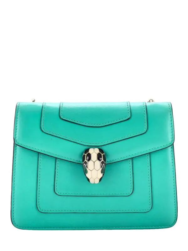 BVLGARI Serpenti Forever Square Shoulder Bag Leather Small - Blue