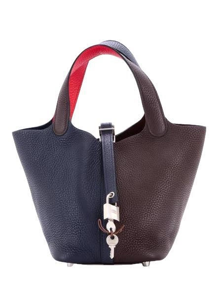 Hermès Casaque Picotin Lock Bag Clemence Pm - Blue