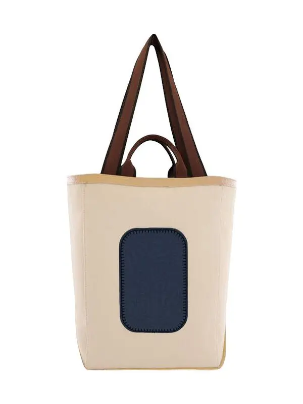 BEHNO Maison Canvas Tote - Sand/navy