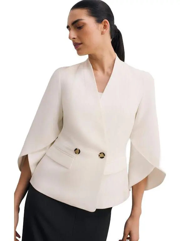 The Fold Clever Crepe Ansdell Jacket - White