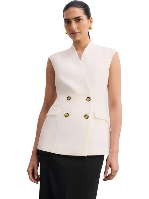 The Fold Nera Sleeveless Waistcoat - White