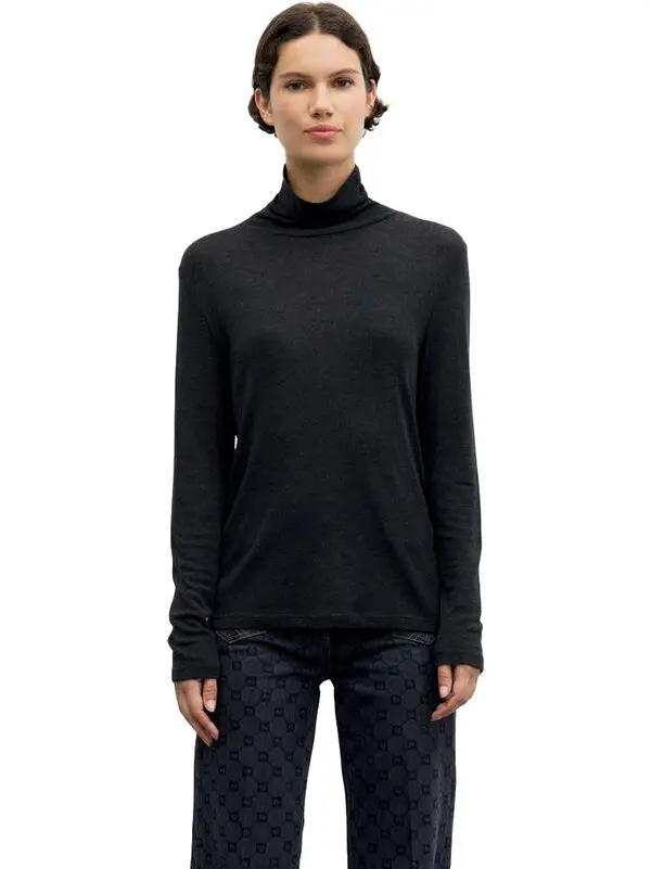 Gerard Darel Reine Roll Neck Merino Wool Sweater - Charcoal