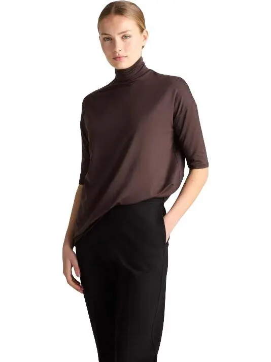 RESIDUS Tomasine Jersey Turtleneck Top - Ganache