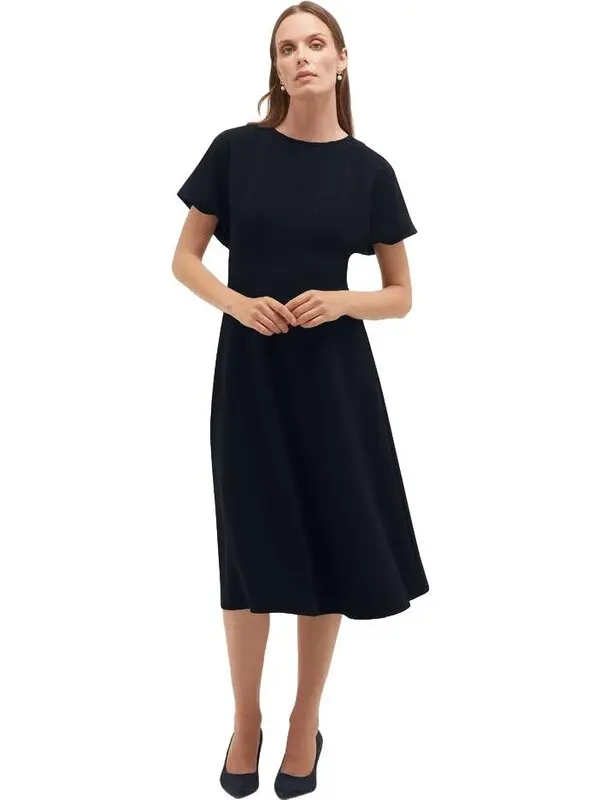 HOBBS LONDON Melina Tailored Seam Midi Dress - Navy