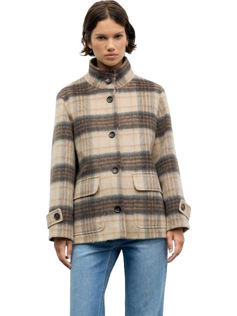 Gerard Darel Ally Checked Coat - Sand