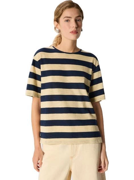 Whistles Wide Stripe T-shirt - Navy/multi