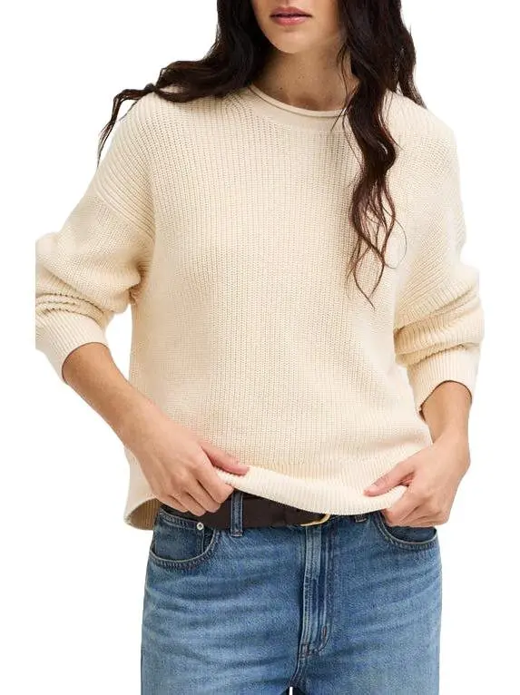Madewell The Arden Crewneck Cotton Sweater - Canvas