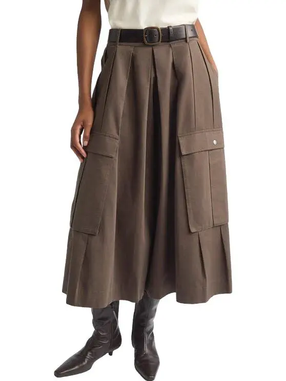 Sea Tristan Pleated Cotton Culottes - Brown