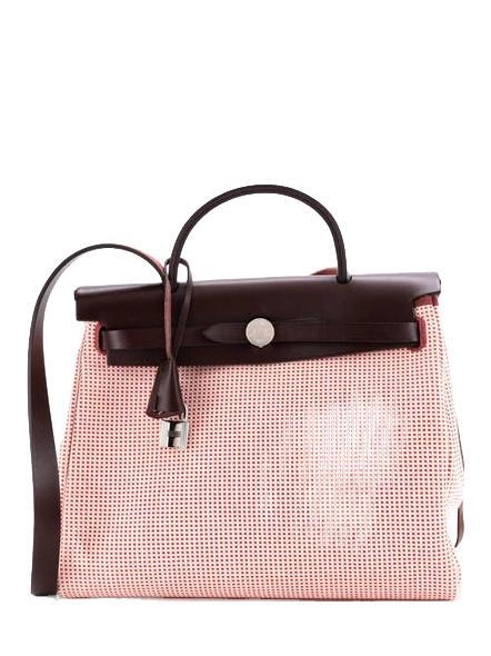 Hermès Herbag Zip Criss Viking Toile And Leather 31 - Red