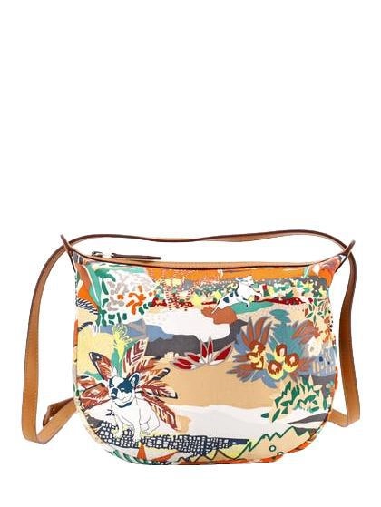 Hermès Sursoie To Go Pouch Printed Silk And Leather - Brown