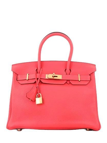 Hermès Birkin Handbag Pink Clemence With Gold Hardware 30 - Red