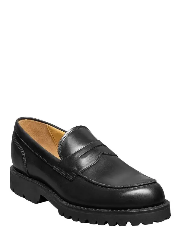 Allen Edmonds Miller Reserve Vibram Lug Penny Loafer - Black Polished