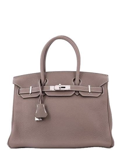Hermès Birkin Handbag Clemence With Palladium Hardware 30 - Grey