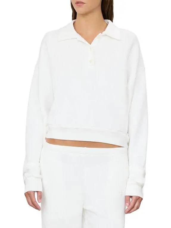 Eterne Cropped Polo Sweatshirt - White