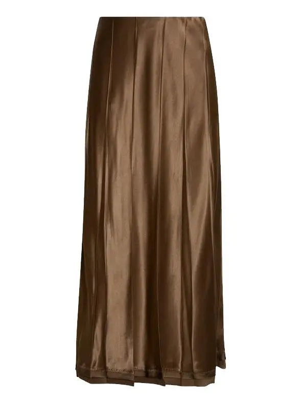 Vince Raw-edge Pleated Statin Skirt - Pinewood