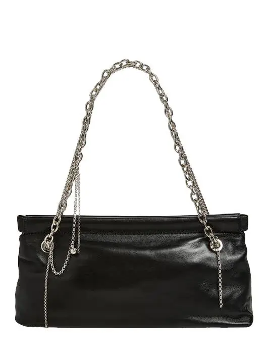 JUSTINE CLENQUET Flor Leather Chain Bag - Black