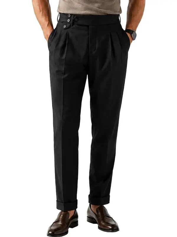 MACEOO Marthyr Pleated Trousers - Black
