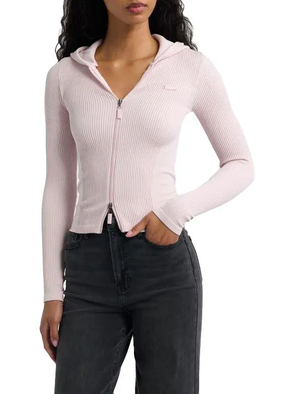 IETS FRANS Hooded Knit Track Top - Pink