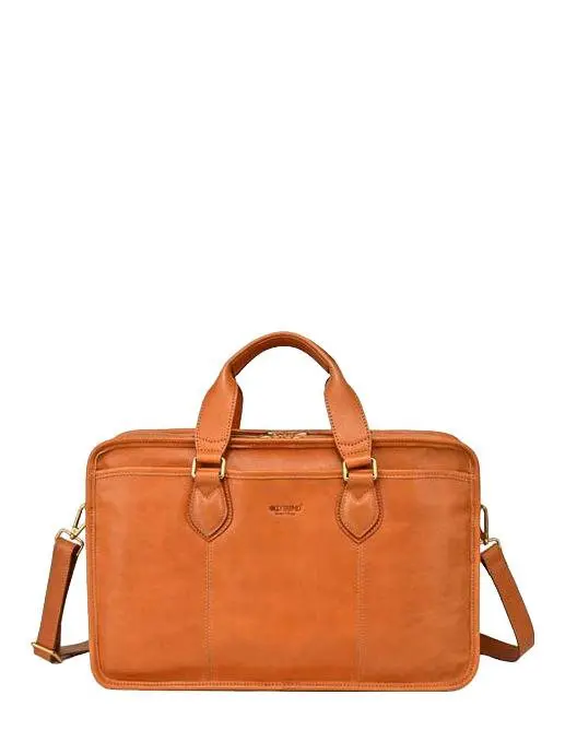 OLD TREND Speedwell Genuine Leather Structured Heritage Briefcase - Chestnut
