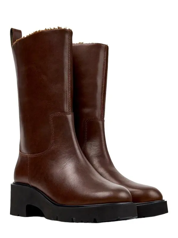Camper Milah Leather Boot - Medium Brown