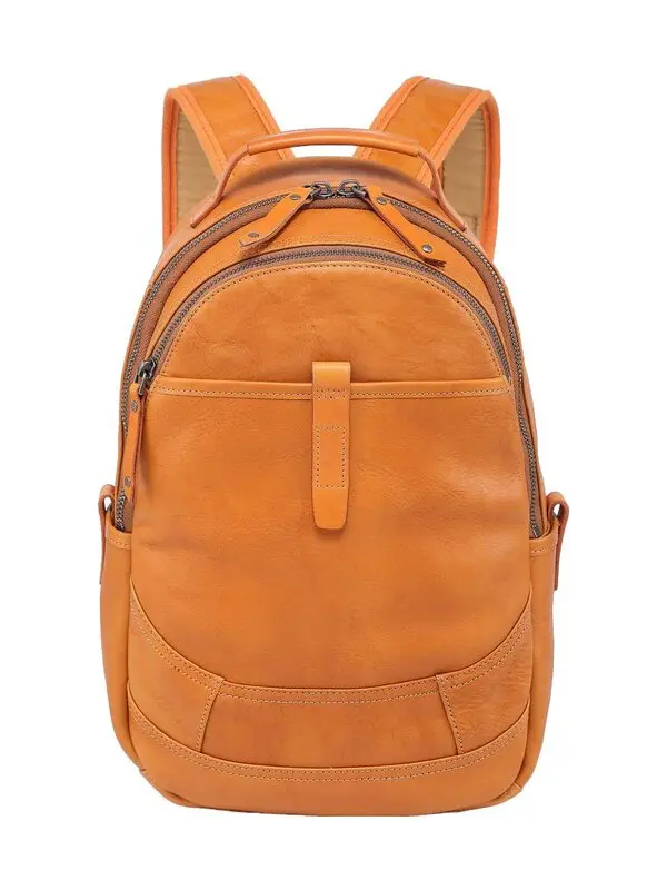 OLD TREND Fern Genuine Leather Structured Everyday Backpack - Chestnut