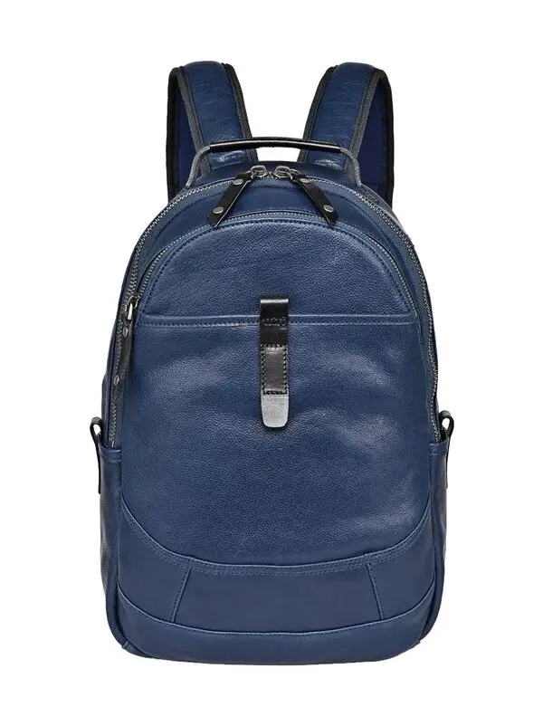 OLD TREND Fern Genuine Leather Structured Everyday Backpack - Navy