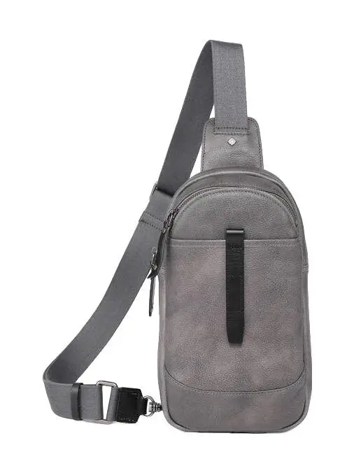 OLD TREND Fern Genuine Leather Compact Crossbody Sling Bag - Slate