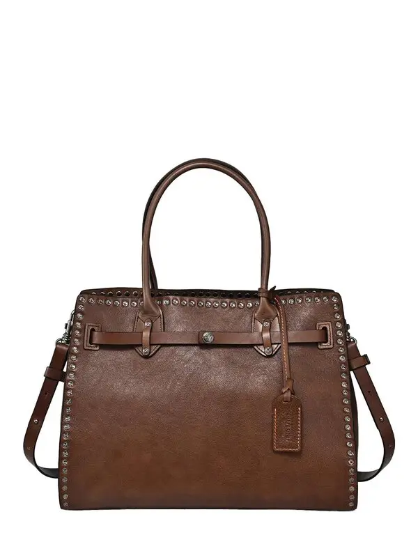 OLD TREND Westland Genuine Leather Textured Heritage Tote - Stone