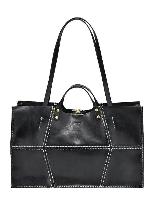 OLD TREND Rosa Genuine Leather Spacious Carryall Tote - Black