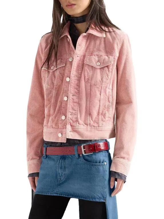 7 For All Mankind Adi Corduroy Trucker Jacket - Blushing