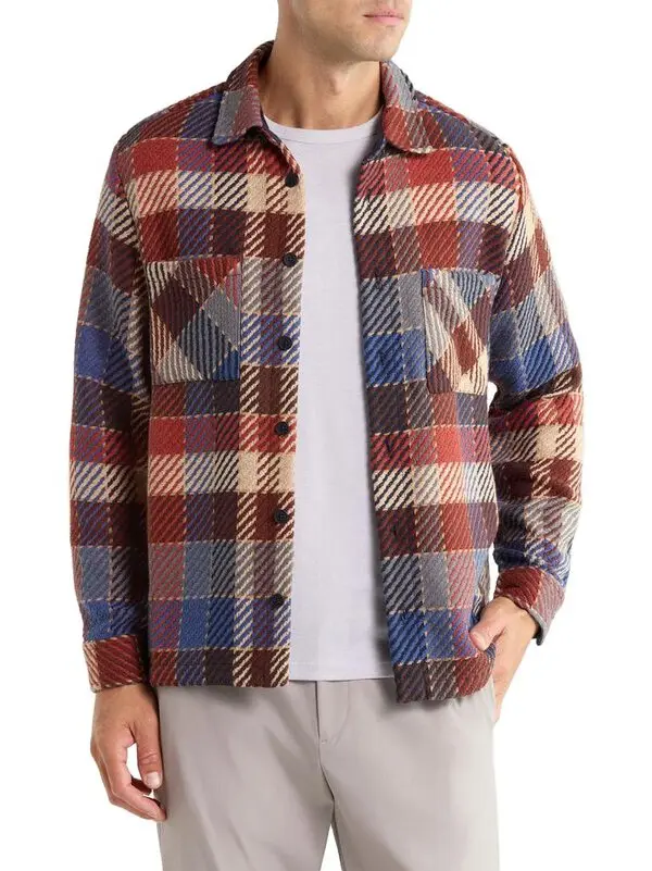 WAX LONDON Whiting Oversize Pike Check Button-up Shirt Jacket - Rust/multi