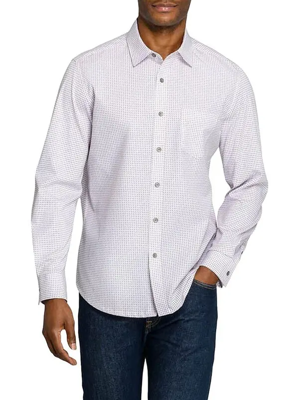 W.R.K Abstract Dot Cotton Shirt - White/wine
