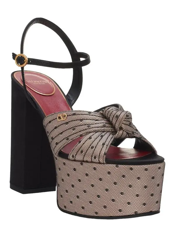 Valentino Garavani Crasher Platform Sandal - Beige/black